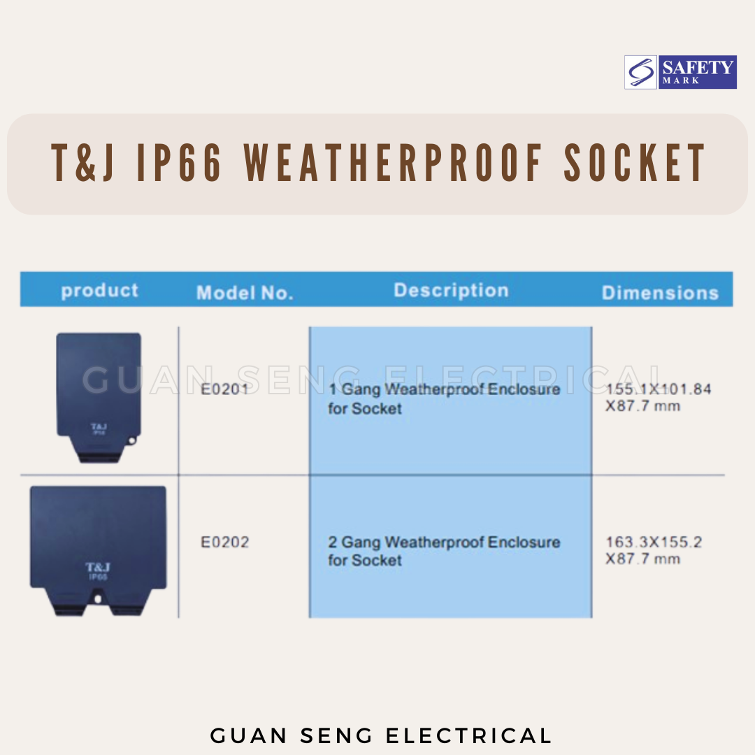 T&J IP66 Socket Outdoor Weatherproof Enclosure | Guan Seng Electrical ...