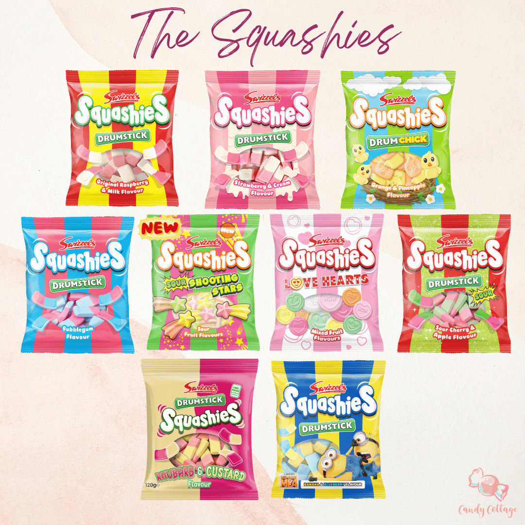 Candy Cottage x Swizzles Squashies, Raspberry Squashies, Cherry and ...