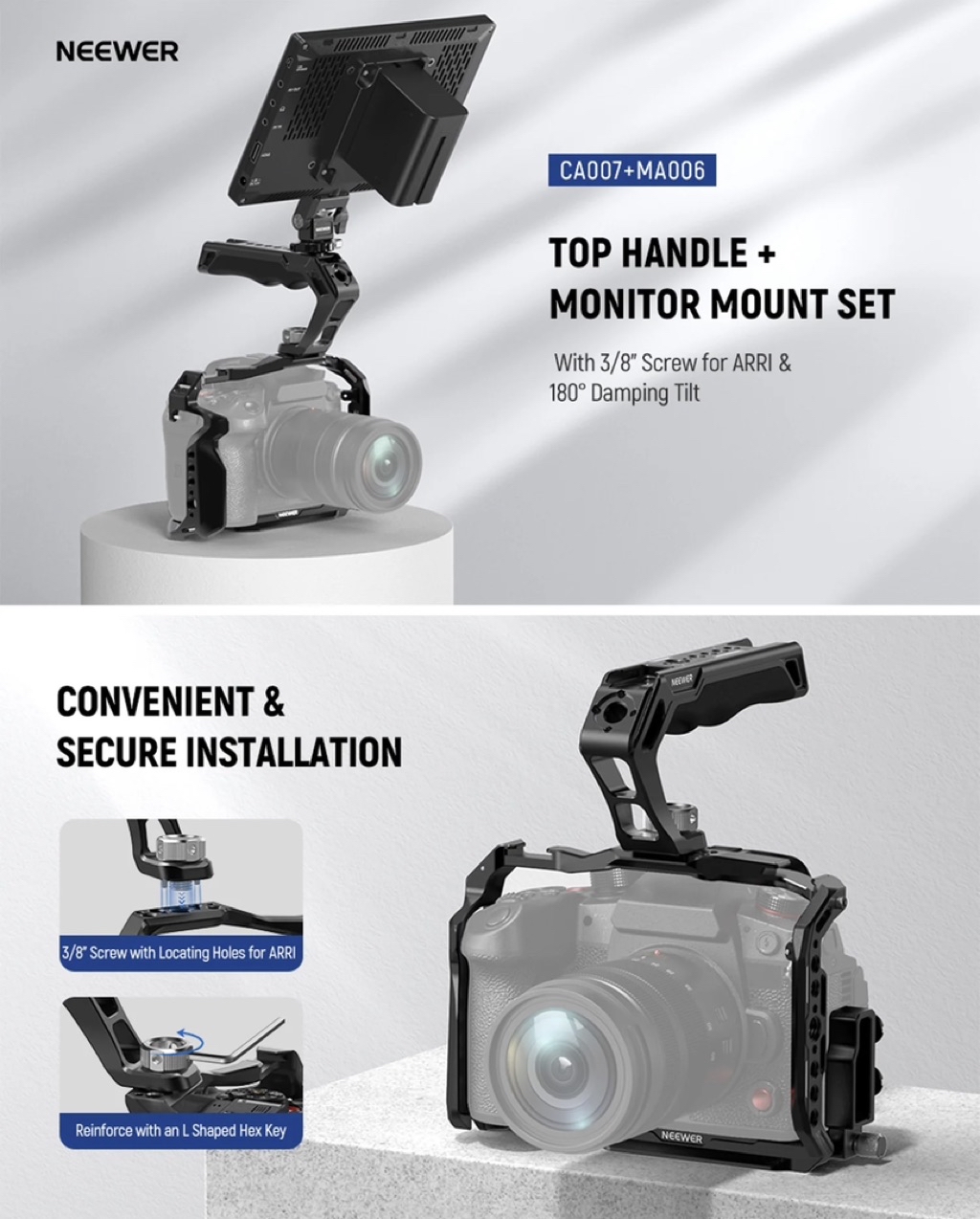 NEEWER CA007 Top Handle + MA006 Monitor Mount Set | Shopee Singapore