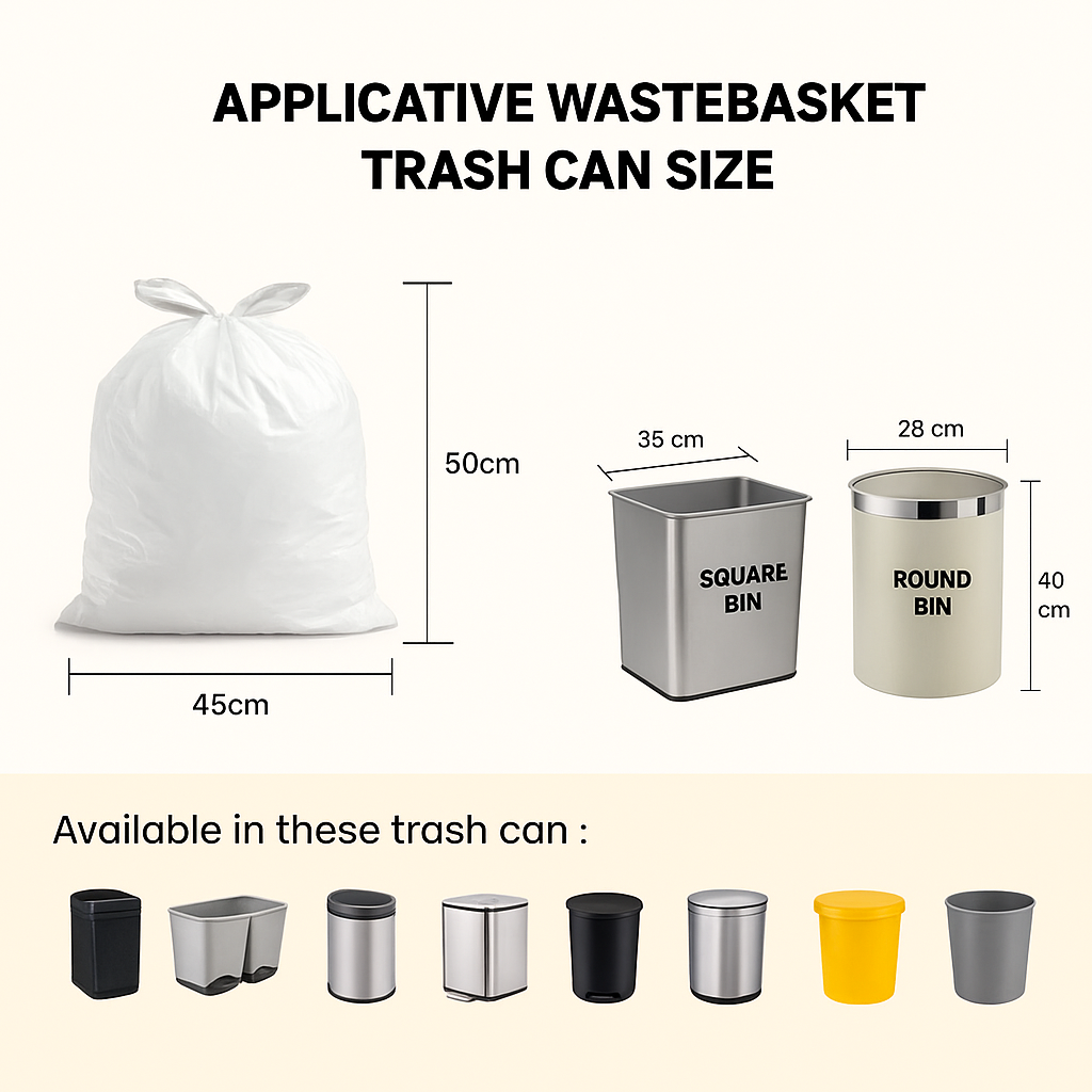 Drawstring garbage bag 75Pcs household portable kitchen garbage bag ...