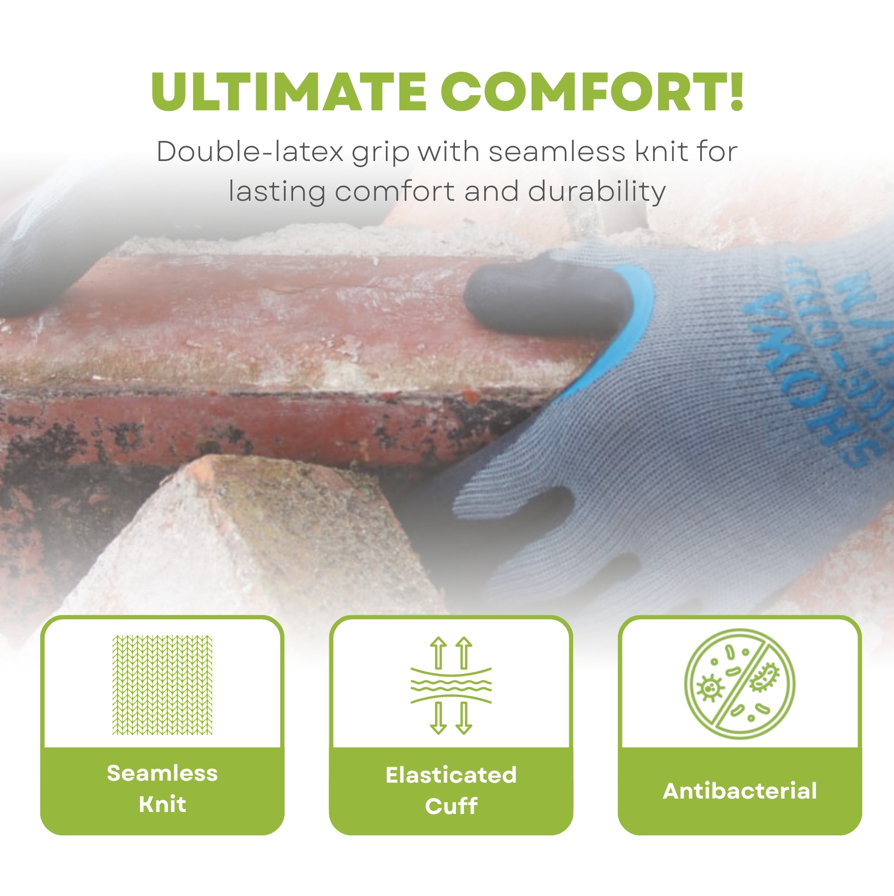 Showa 330 Latex Glove Multipurpose Gloves Natural Coating Safety ...