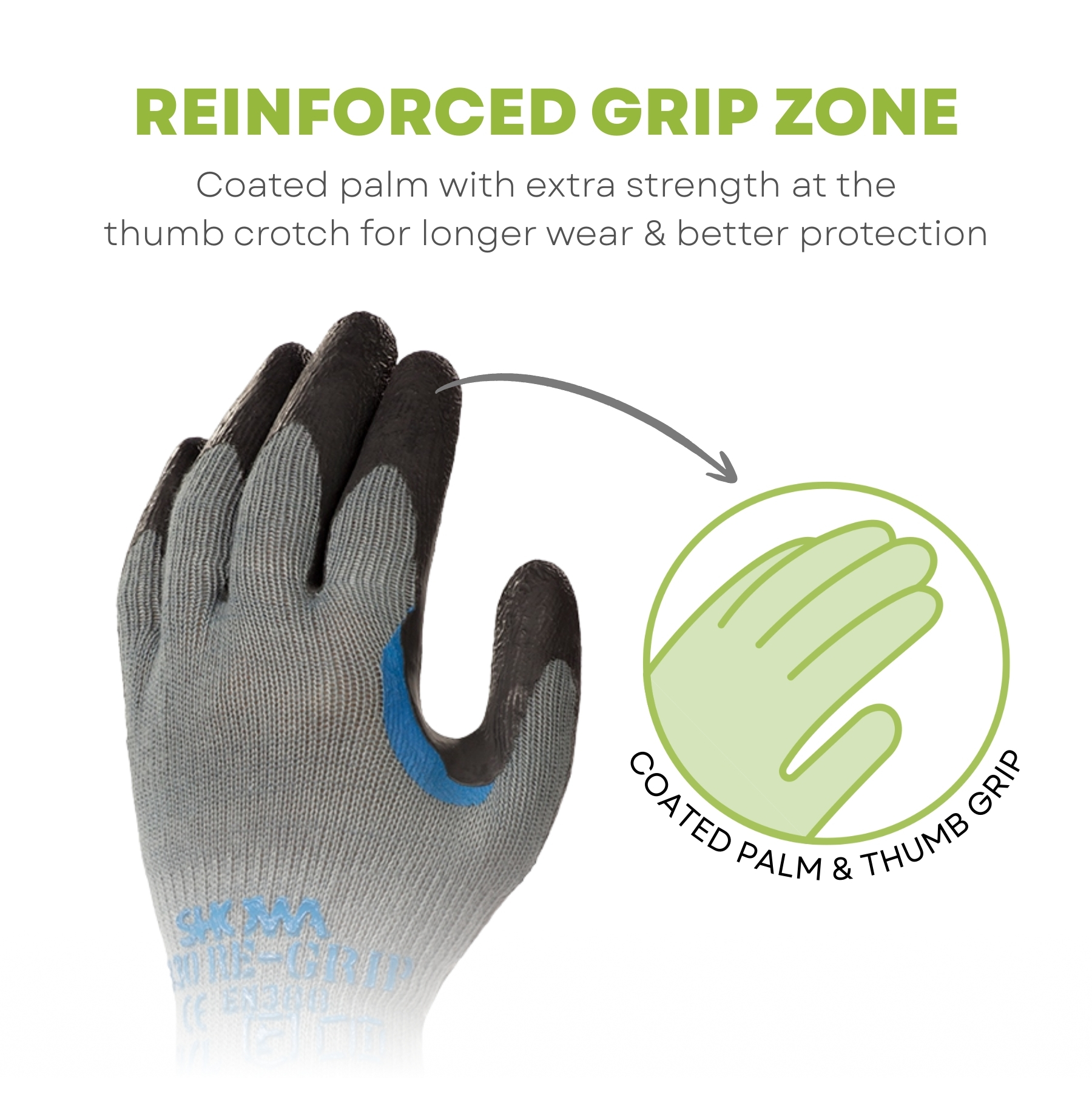 Showa 330 Latex Glove Multipurpose Gloves Natural Coating Safety ...