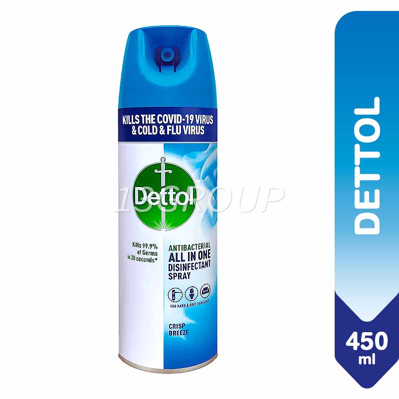 Dettol Crisp Breeze Anti-Bacterial All In One Disinfectant Spray, 450ml ...