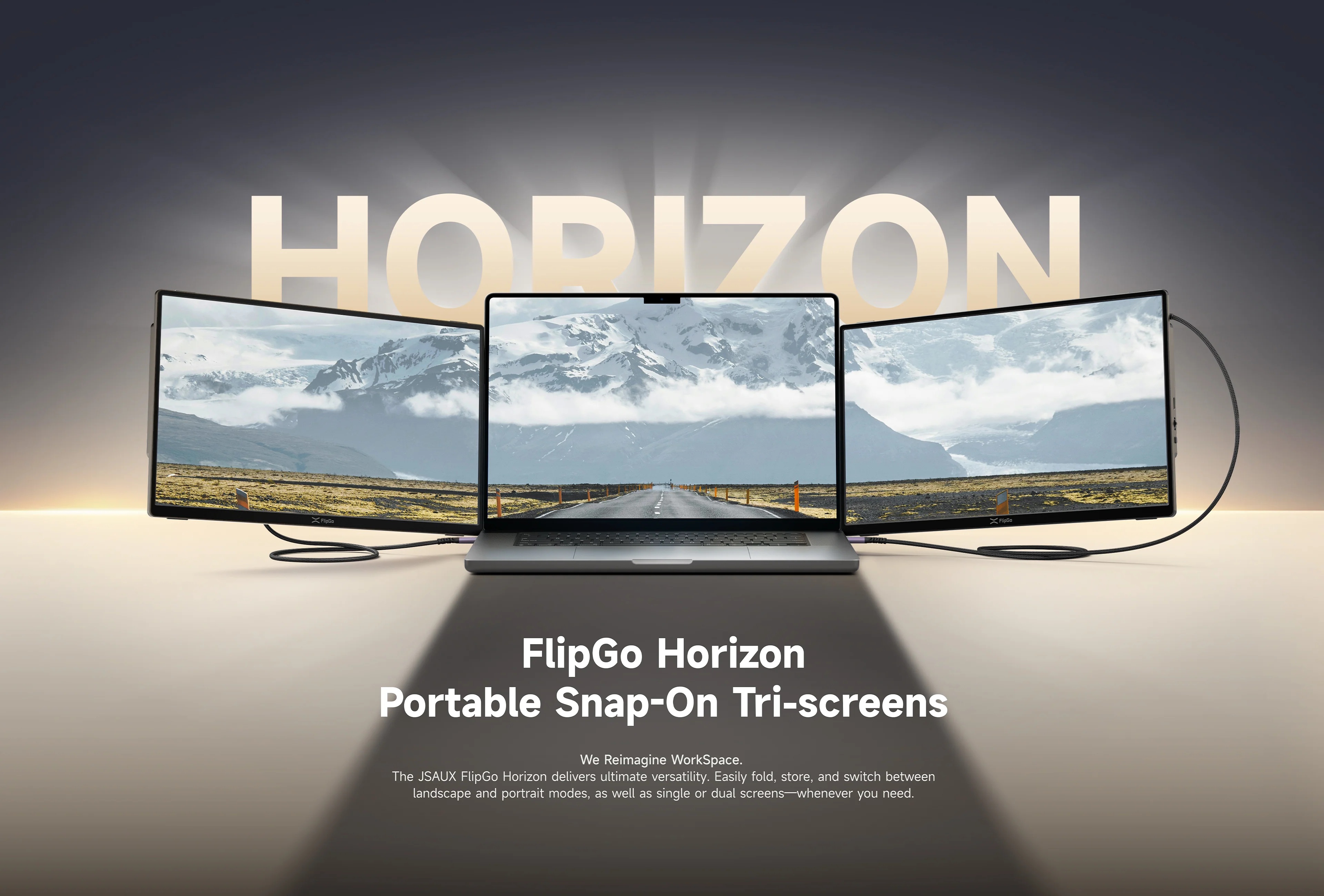 FlipGo Portable Dual Monitor Triple Laptop Screen Extender IPS QHD ...