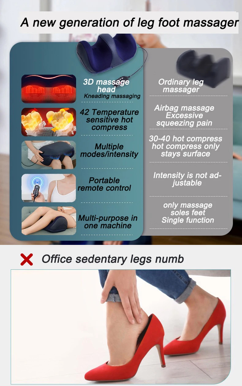 🔥SG Stock🔥Electric Foot Massager Hot Compress Heating Therapy Pain ...