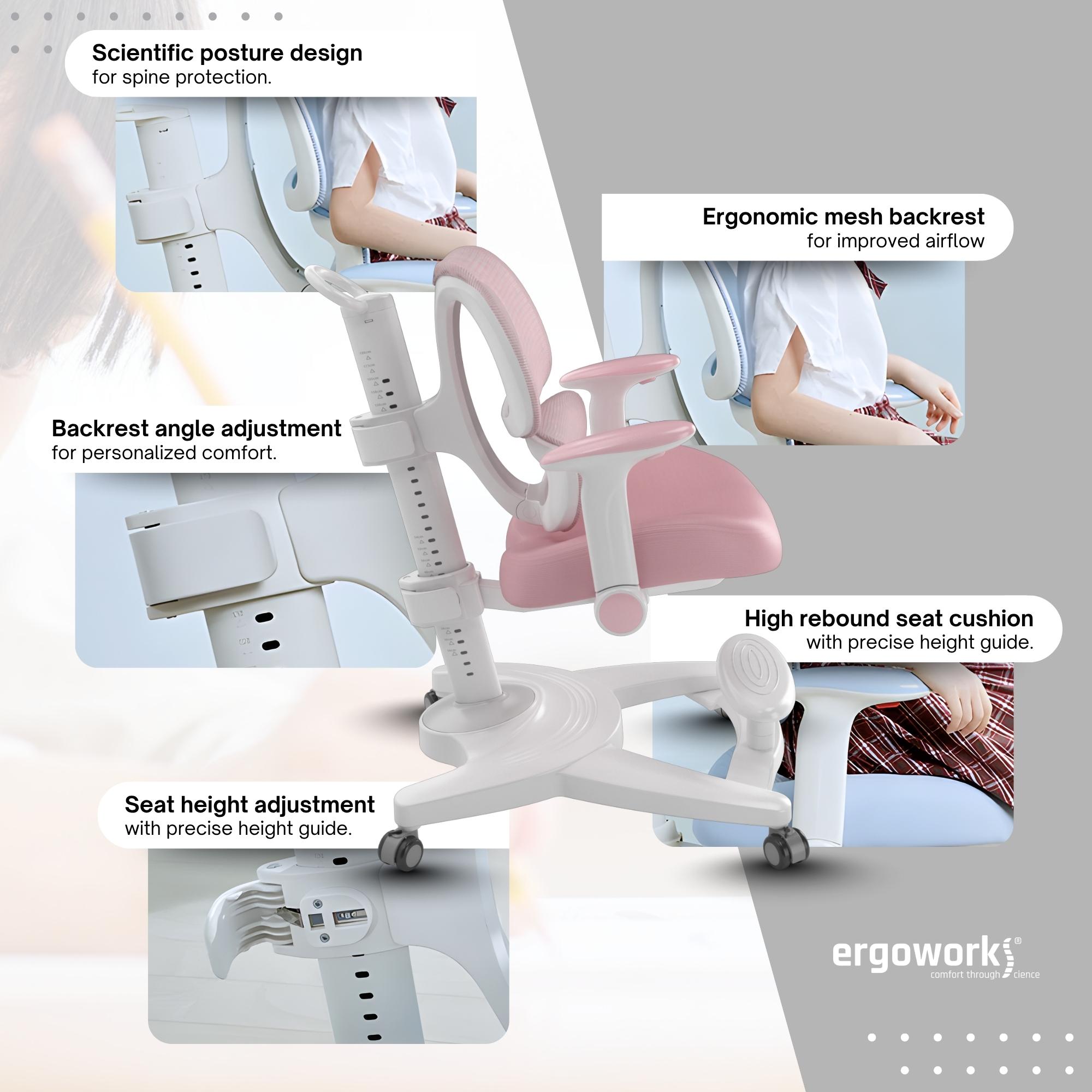 Impact x Ergoworks Kids Ergonomic Chair With Arm Rest, IM-YB1108 ...