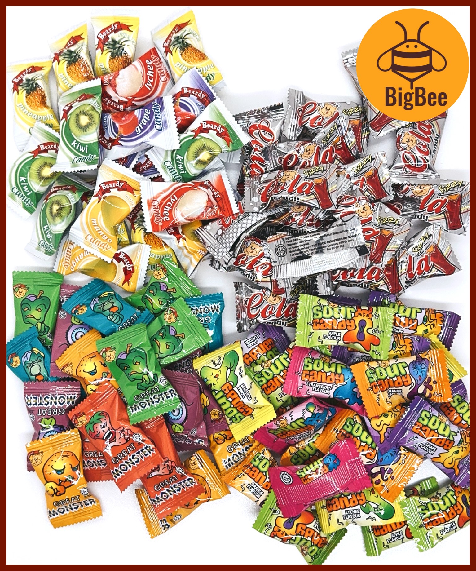 Beardy Mixed Fruits Candy - 200g / 500g per pack Great Monster Candy ...