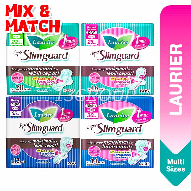 Laurier Super Slimguard Sanitary Pads / Active Day Non-Wing Wings ...