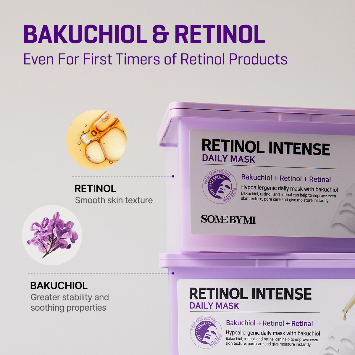 [SOME BY MI]RETINOL INTENSE DAILY MASK 30EA(Bakuchiol, Retinol, Retinal ...