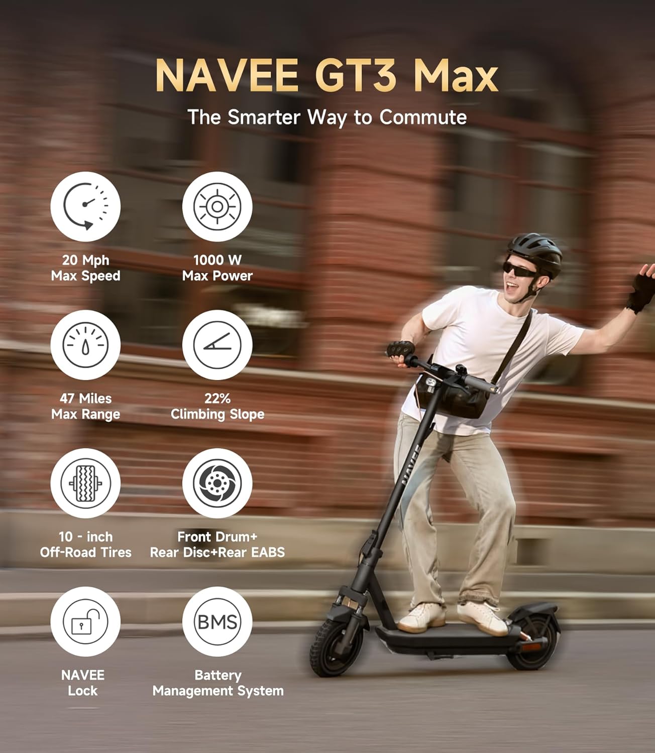 NAVEE GT3 Max+GT3 Max E-Scooter Bundle – 75km Range, Dual Suspension ...