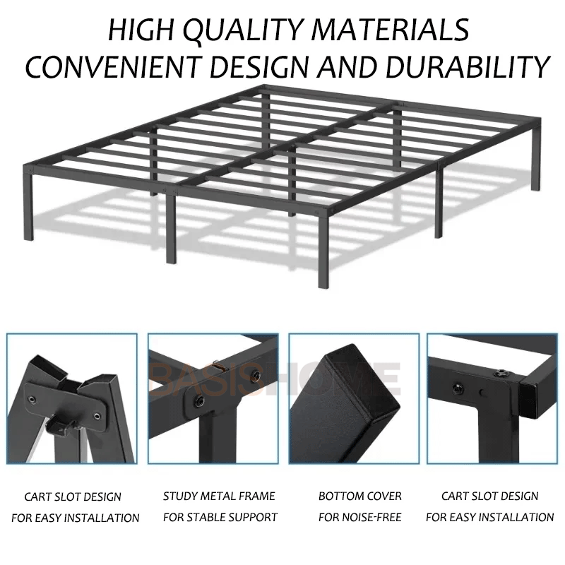 Bed Frame Minimalist Iron Bed Frame Premium High Load Bearing Stable ...