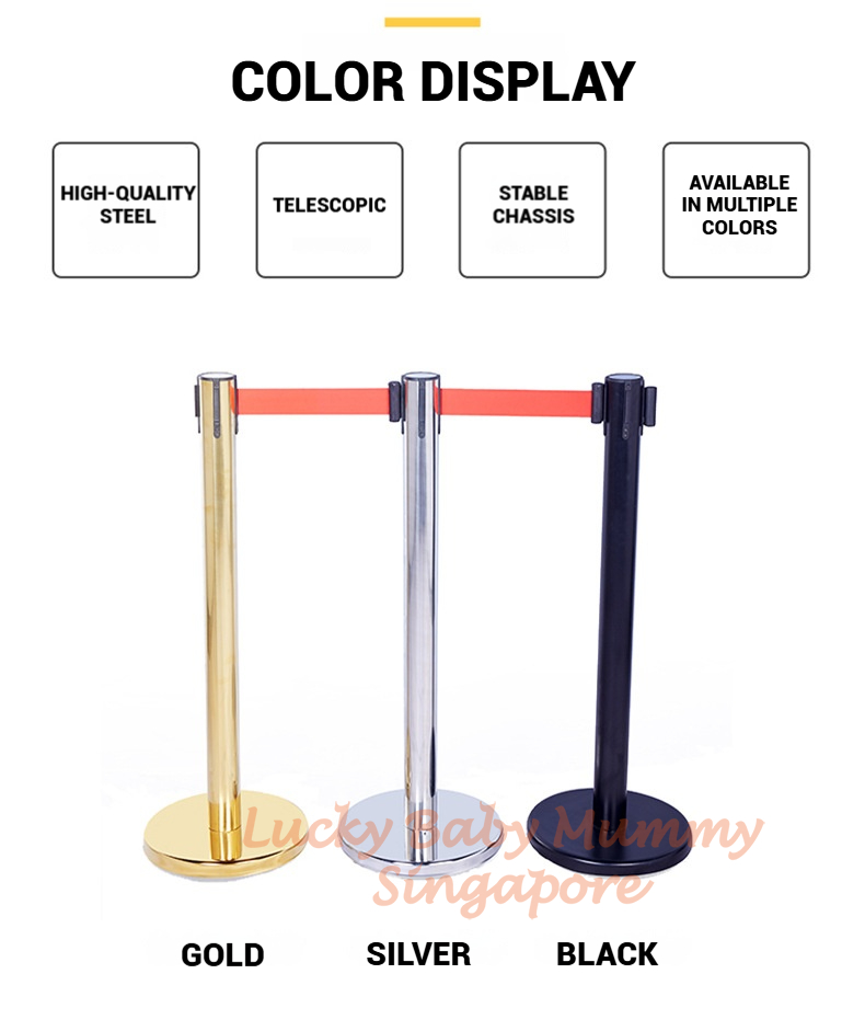 Retractable Queue Pole 2 Meter Stainless Steel Crowd Control Barrier ...