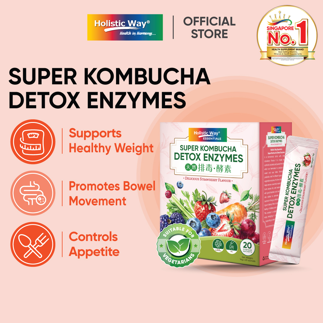 Holistic Way Essentials Super Kombucha Detox Enzymes -14g x 20 Powder ...
