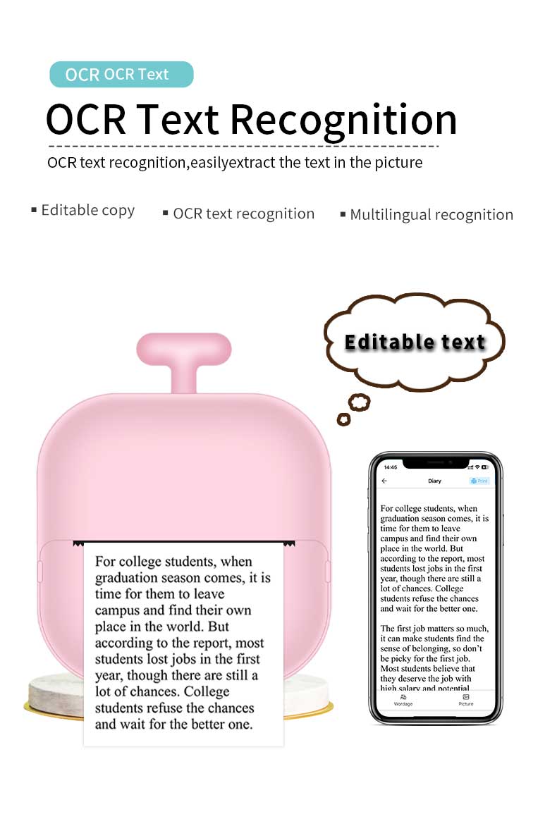 Mini portable label printer pocket printer image label printing ...