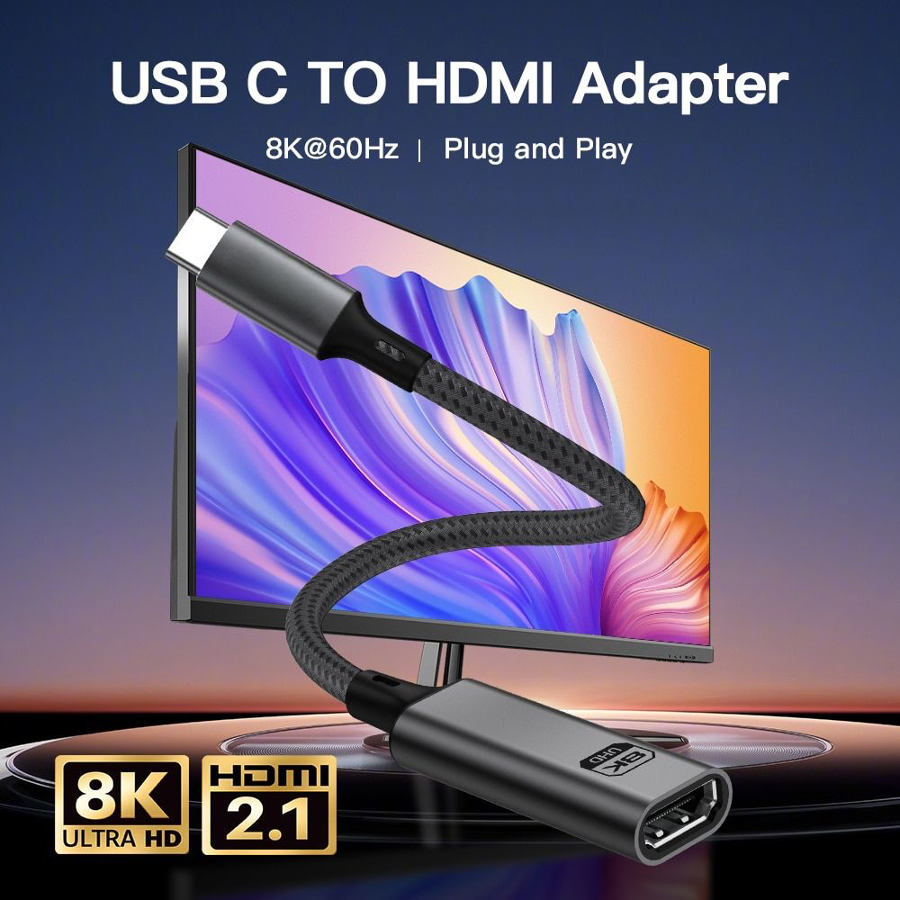 SG USB Type C to HDMI Video Adapter 8K 4K 240 120 FPS Hz Full Ultra HD ...