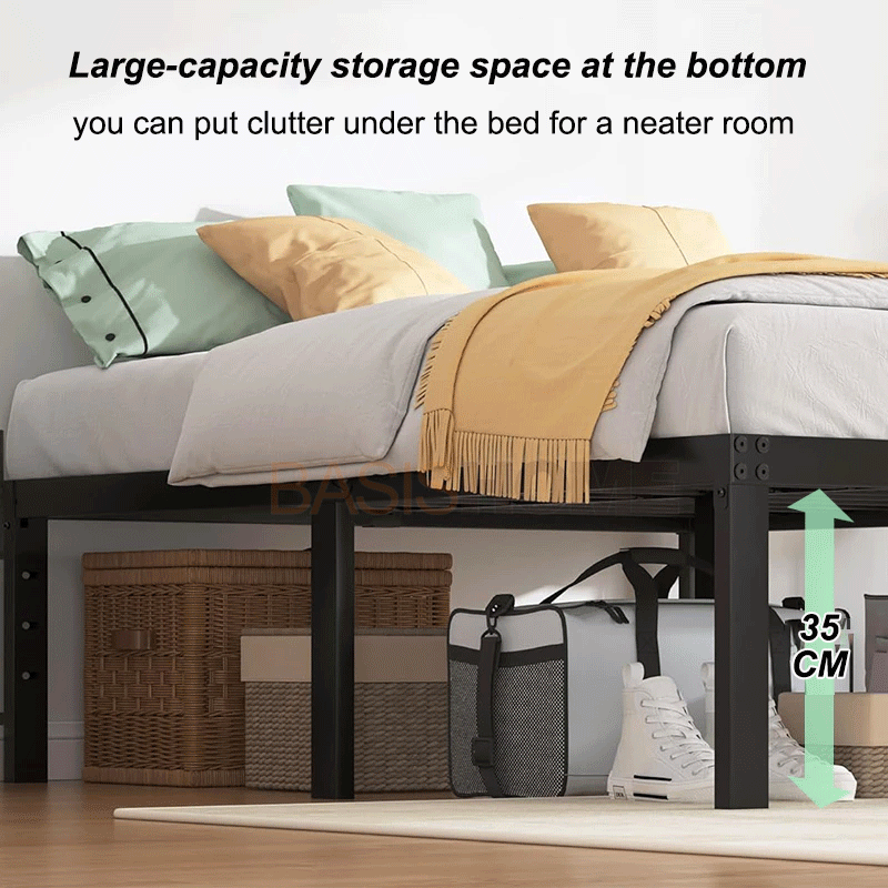 Bed Frame Minimalist Iron Bed Frame Premium High Load Bearing Stable ...