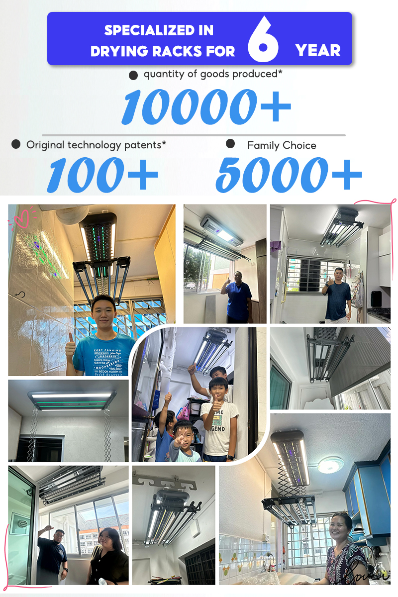 YIJU Automated Laundry Rack Smart Laundry System Standard Installation ...