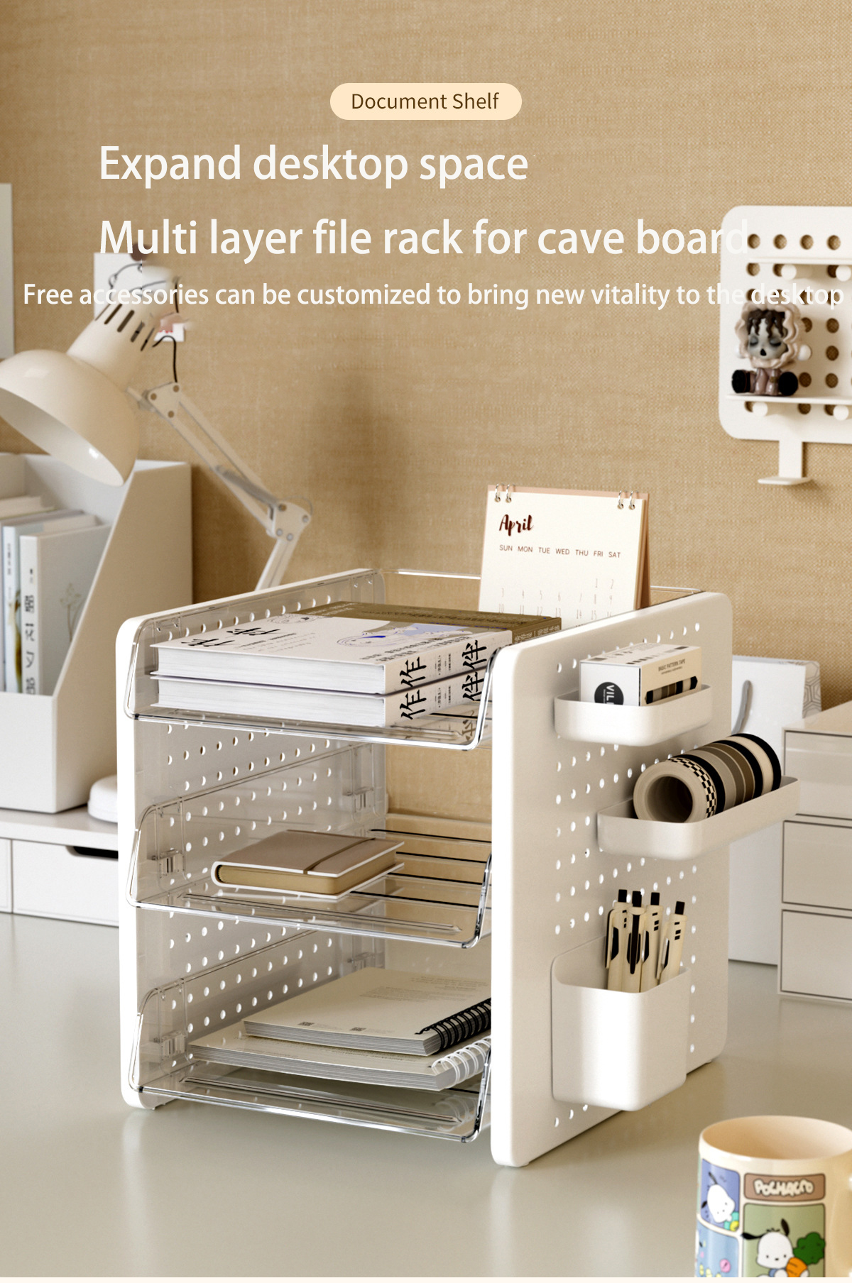 Desktop Organiser Shelf Student Simple Multi-layer Book Shelf ...