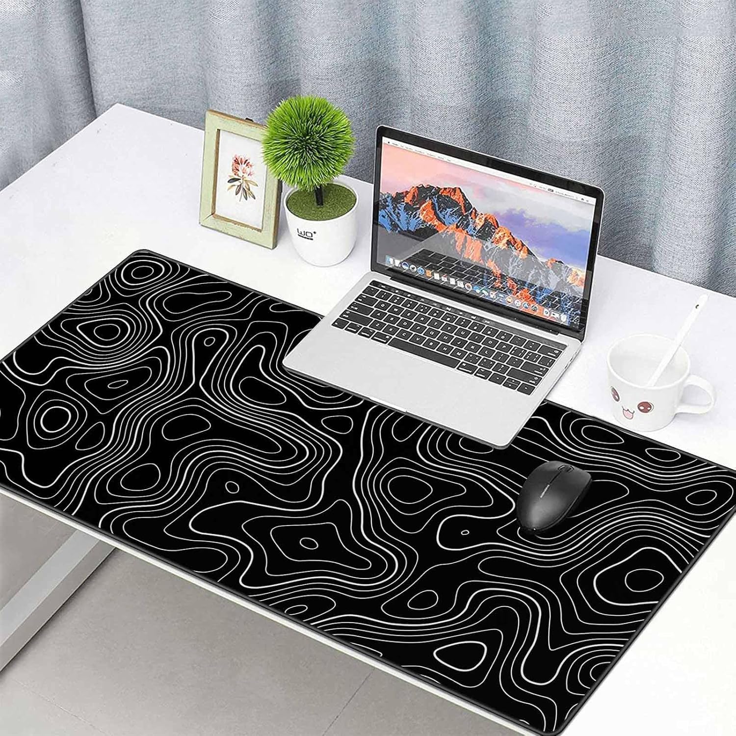 Topography Mouse Pad Topographic Map Lines Mousepads 90x40/80x30cm ...