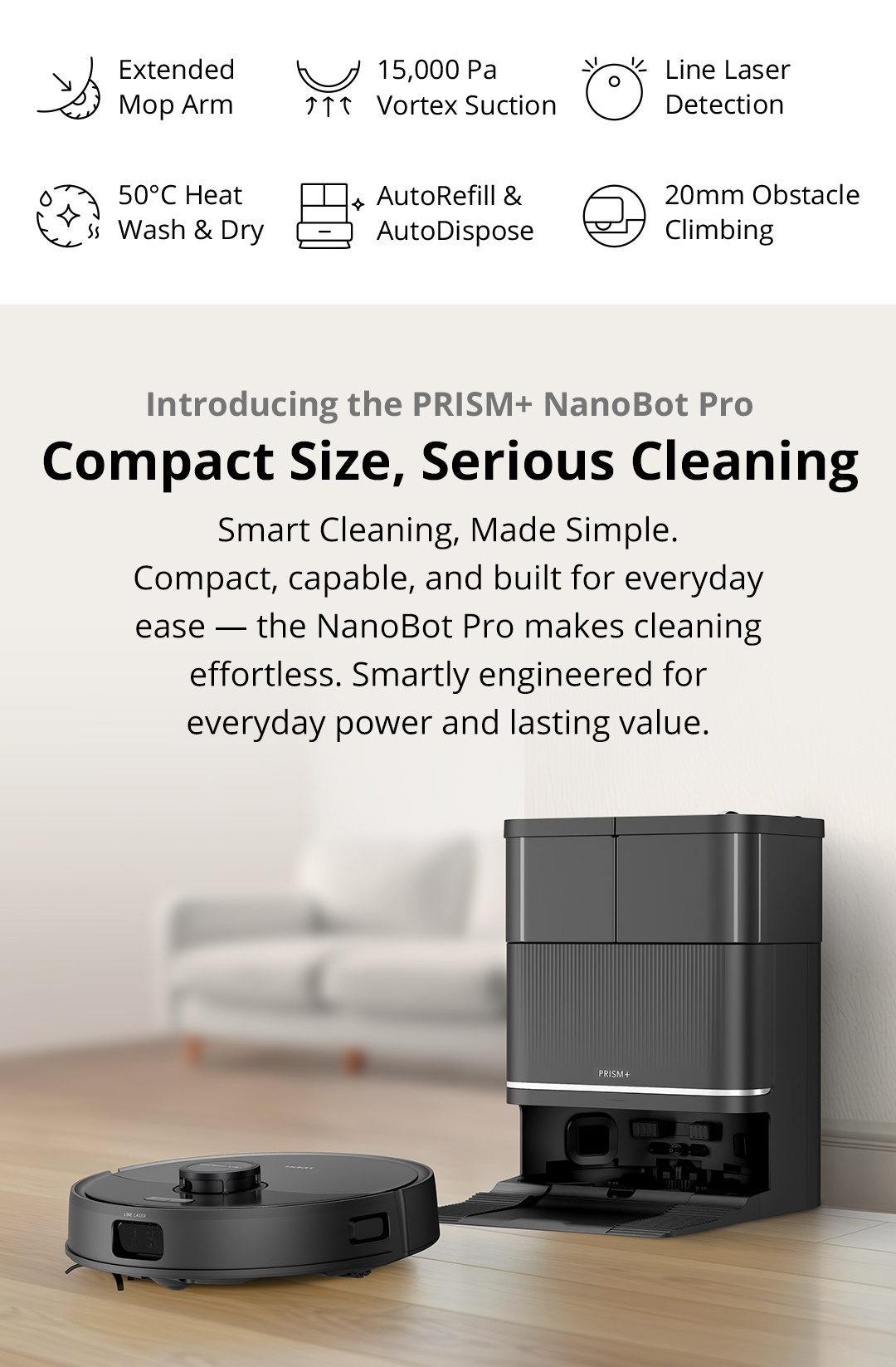PRISM+ NanoBot Pro | Smart Robot Vacuum | Shopee Singapore