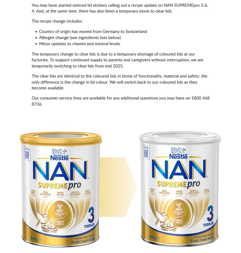 [Ready Stock] Nestle NAN Supreme Pro 3 (800g) SupremePro From 1+ Year ...