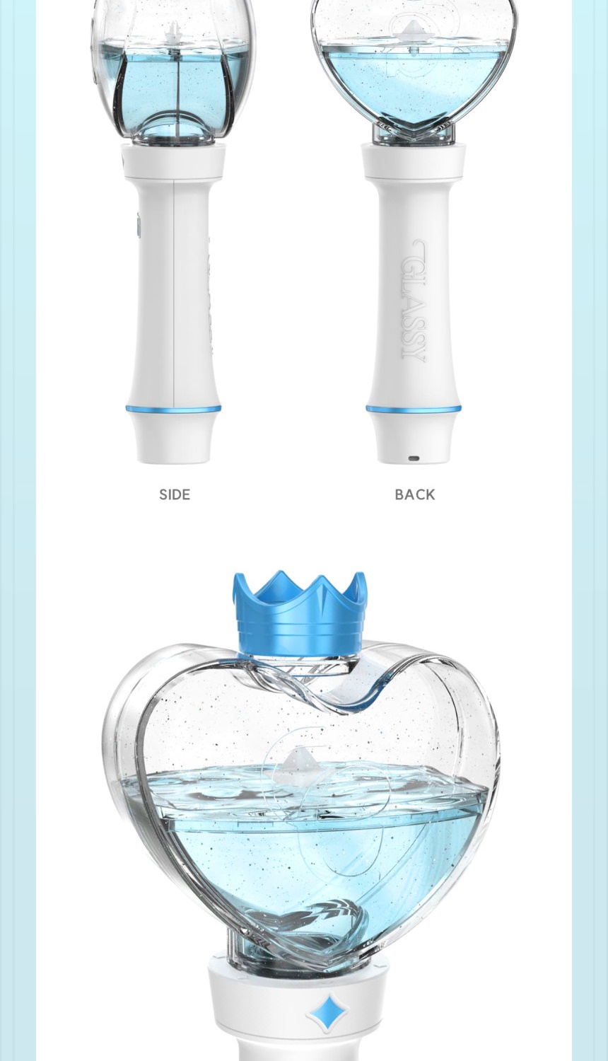 JO YURI Official Light Stick Heart Shape Fanlight with 3 Light Modes ...