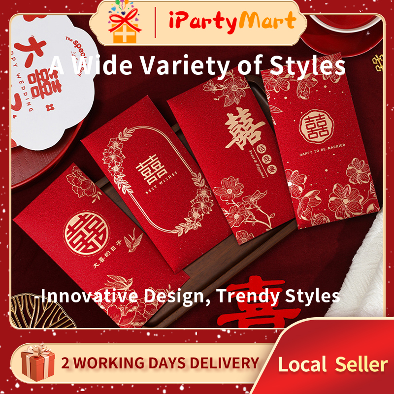 [SG] 🎁 Premium Wedding Red Packets 🎉 Happiness Envelopes 💍 Engagement ...
