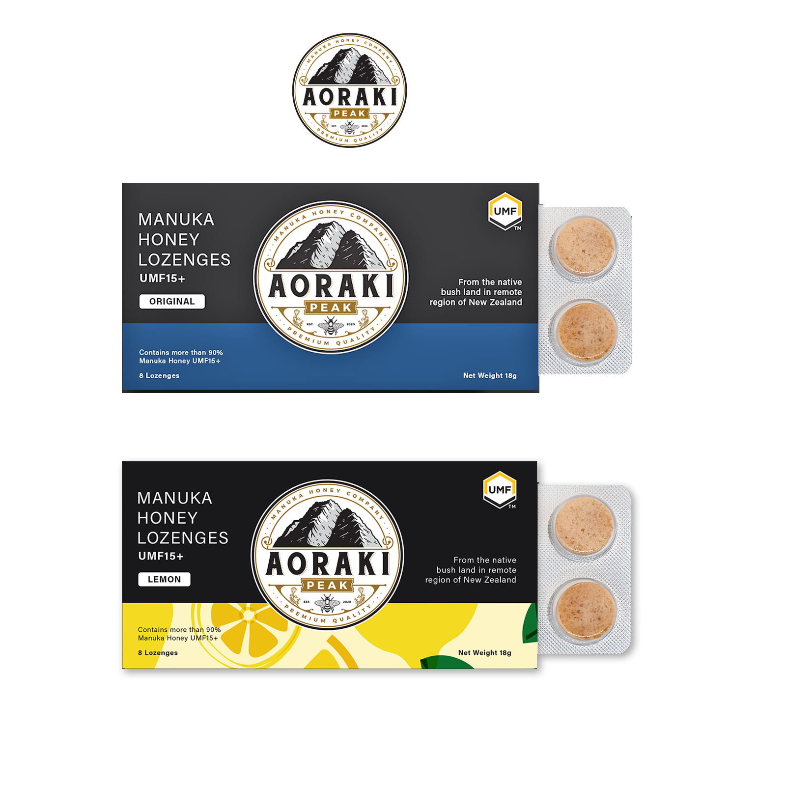 AorakiPeak UMF 15+ Manuka Honey Lozenges – Made with 90% Pure New ...