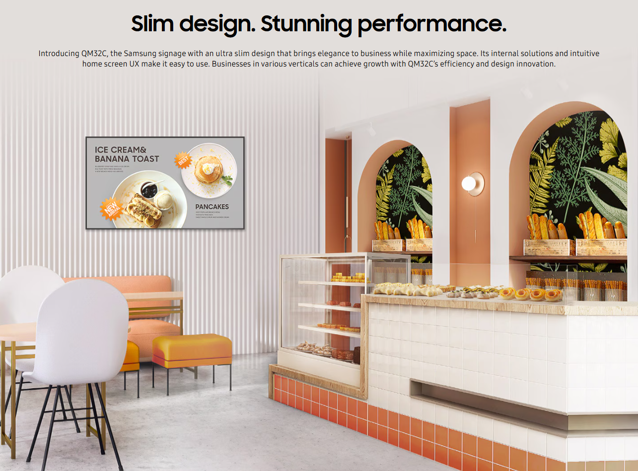 Samsung 32" Smart Signage QM32C | LCD Digital Signage Display ...