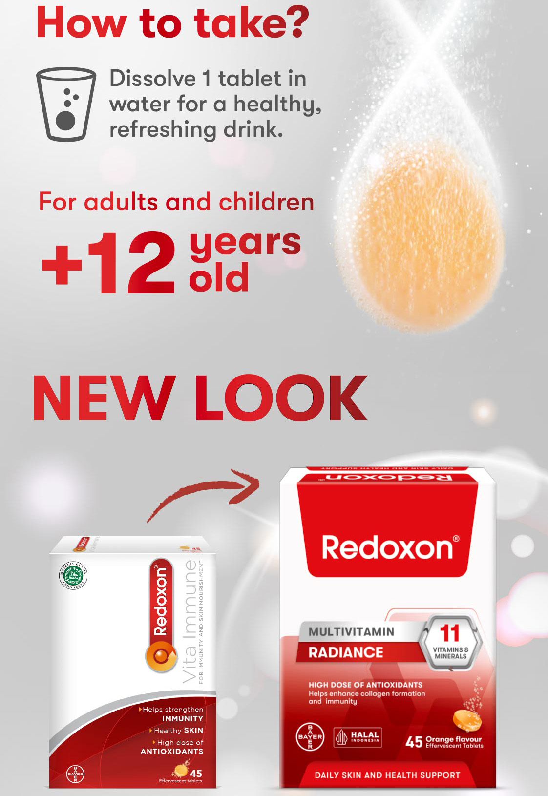 Redoxon Multivitamin Radiance 45 Effervescent Tablets with high ...
