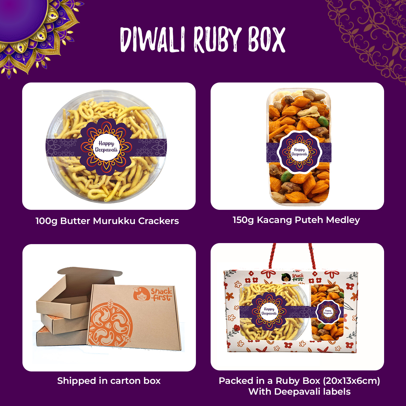 SnackFirst Deepavali Snack Murukku Gift Box (Diwali 2025 Muruku ...