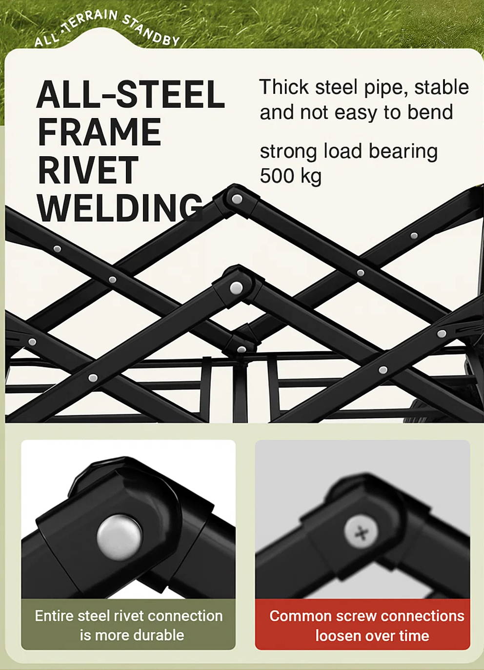 [Wthb Outdoor] Shopping Trolley With Wheels 300L Foldable Removable ...