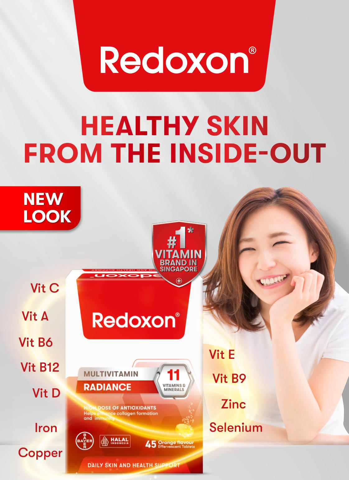 Redoxon Multivitamin Radiance 45 Effervescent Tablets with high ...