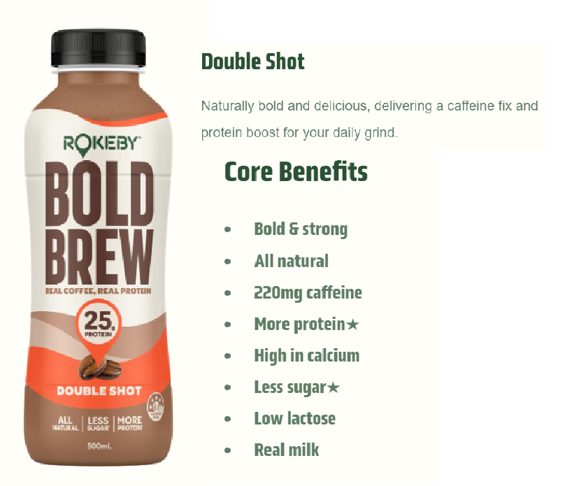 ROKEBY PROTEIN SMOOTHIES 425ml x 4 Bottles/ ROKEBY FITMILK LOW FAT ...