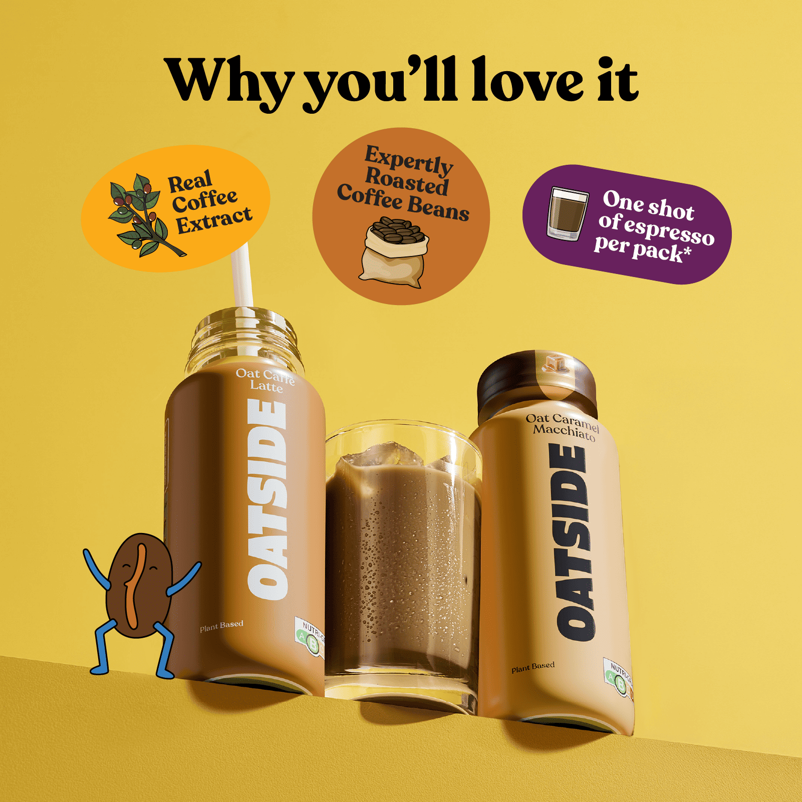 OATSIDE Caramel Macchiato Coffee Oat Milk 240ml x 24 [1 Case] - Dairy ...