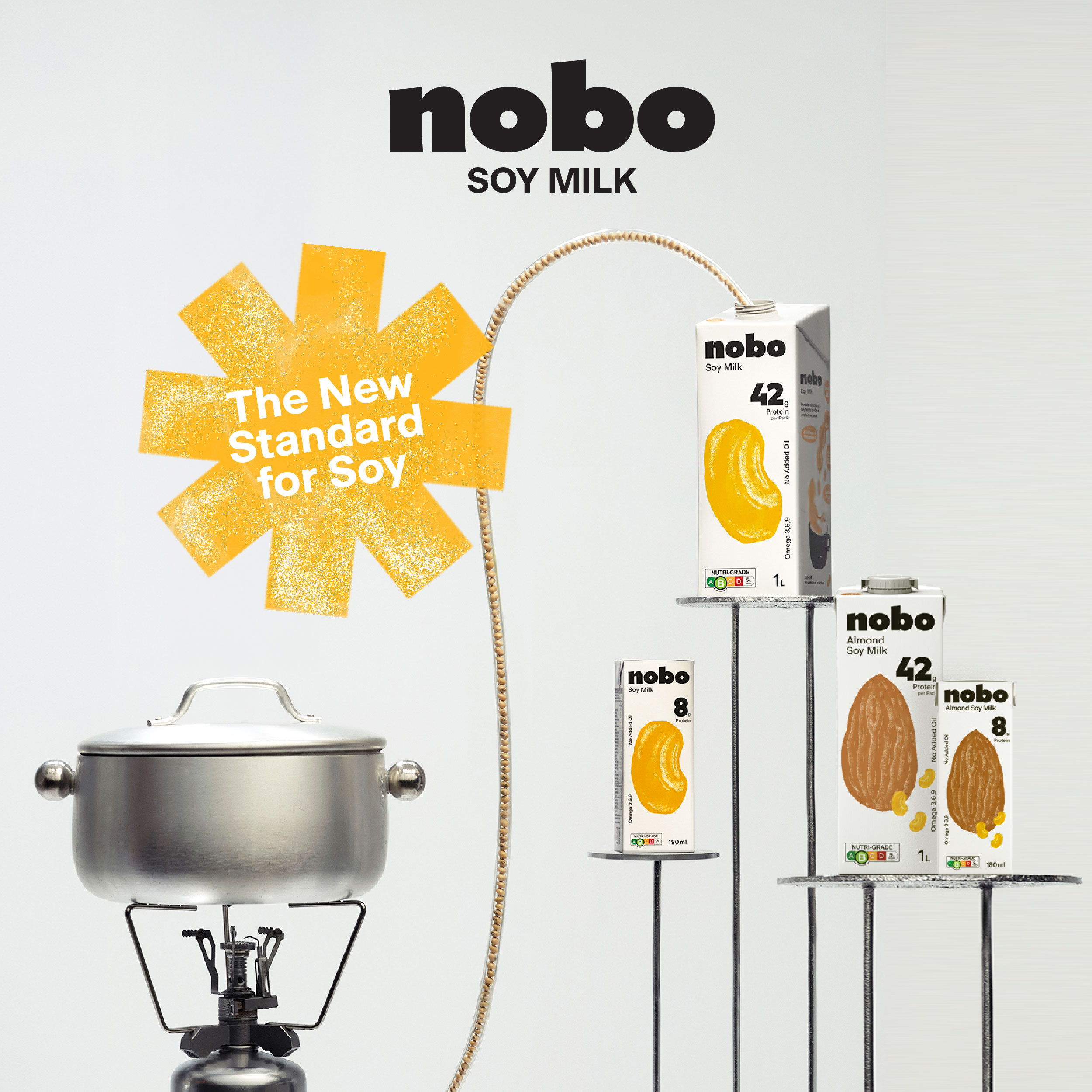 NOBO Soy Milk Original 180ml - Plant-Based Milk, with Protein, Low ...