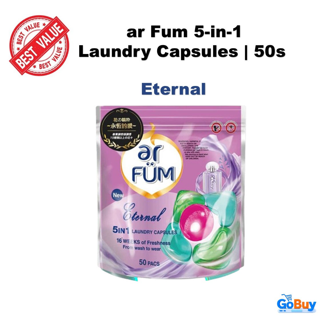 ar FÜM 5-in-1 Laundry Capsules Refill 50 pcs | Available in Rose | Lily ...