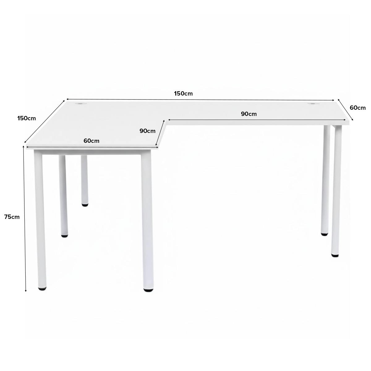 🇸🇬NestHome🇸🇬 RAHEL L-Shaped Corner Desk (Pre-Assembled) - Office ...