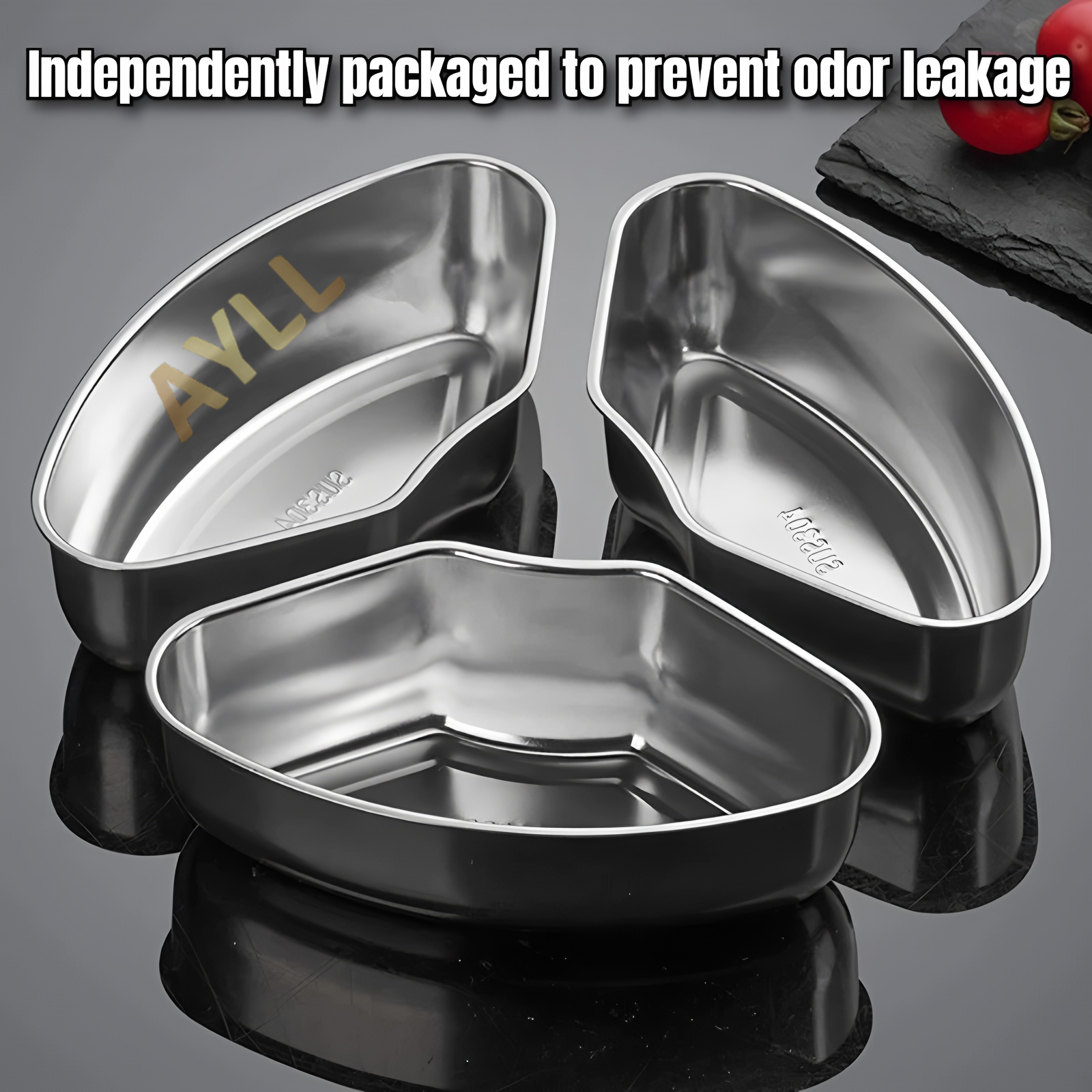 3P304 Stainless Steel Fan-Shaped Divided Steamer Bowl Food Steaming ...