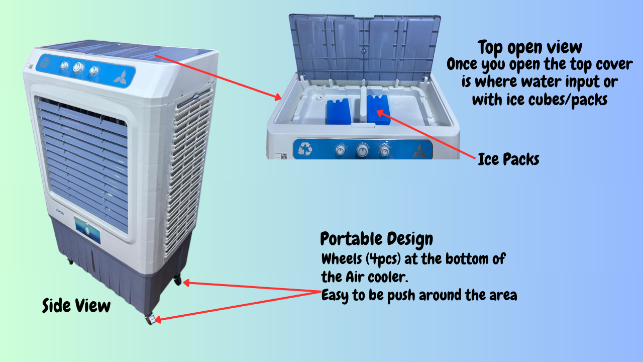 Aifa ACF-C99-1 Air Cooler, 10,000m³/h airflow, 100L water tank capacity ...