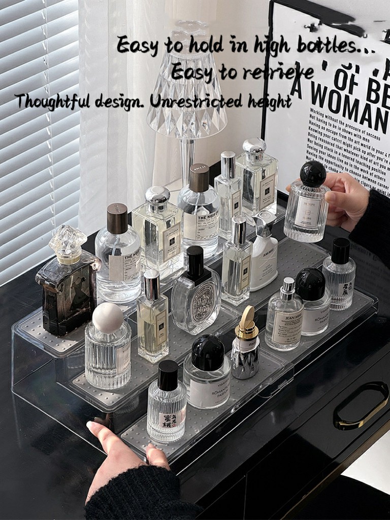Scalable Perfume Organizer 3-layer Ladder Acrylic Perfume Display Rack ...