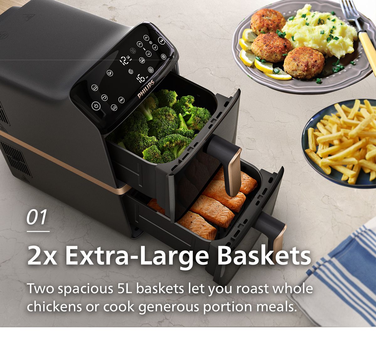 [NEW] Philips Dual Stack Airfryer 4000s NA462/79 | Vertical RapidAir ...