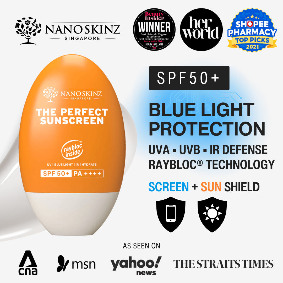 Nano Skinz SG Perfect Sunscreen SPF50+ 50ML - UVA, UVB, Blue Light Sun ...