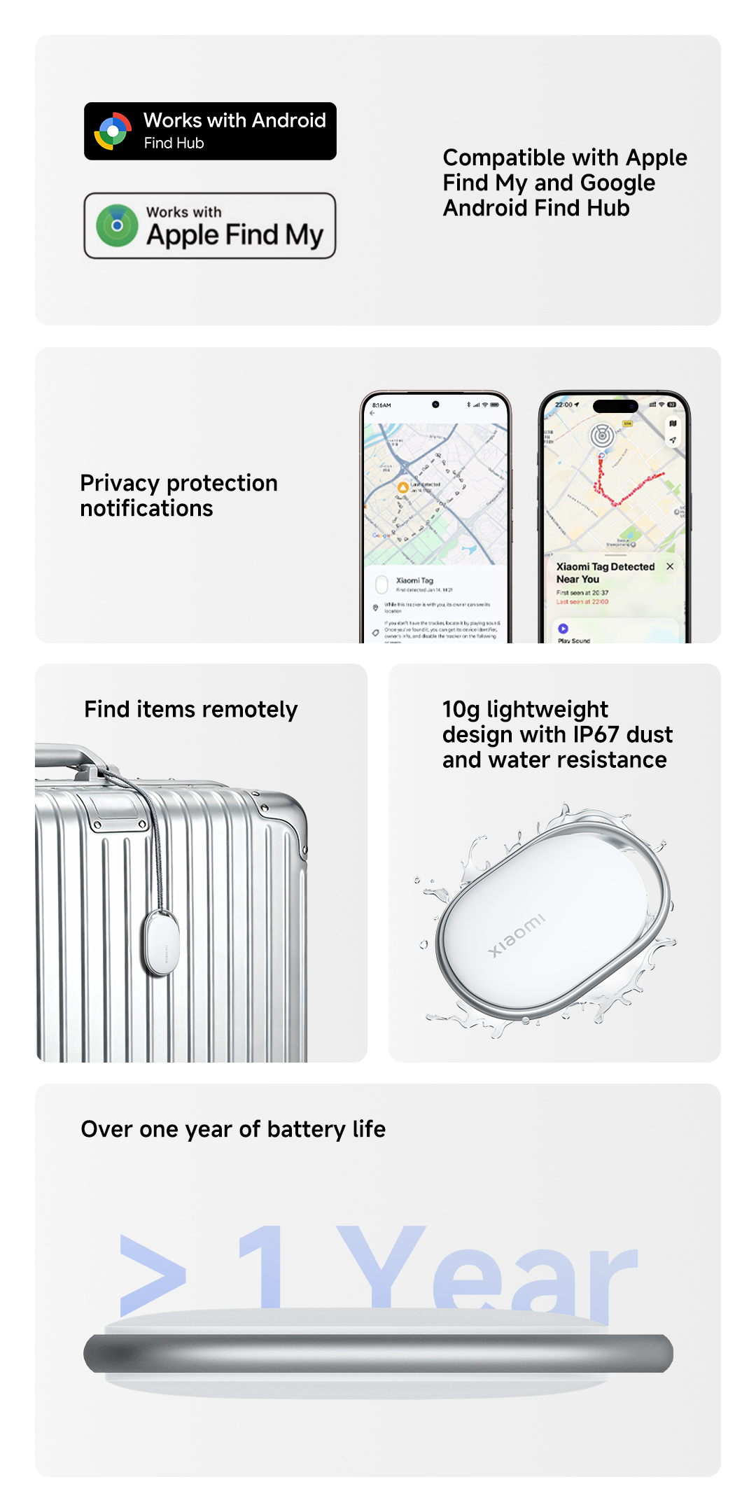 New Xiaomi tag|Compatible with Apple Find My and Google Android Find ...
