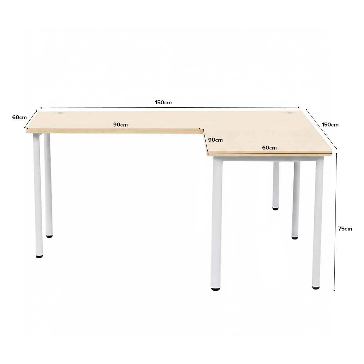 🇸🇬NestHome🇸🇬 RAHEL L-Shaped Corner Desk (Pre-Assembled) - Office ...