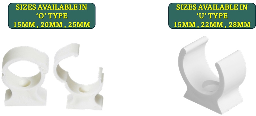 HEAVY DUTY PVC PIPE CLAMP/PVC PIPE HOLDER/PVC U CLAMP/SIZES 15MM/20MM ...