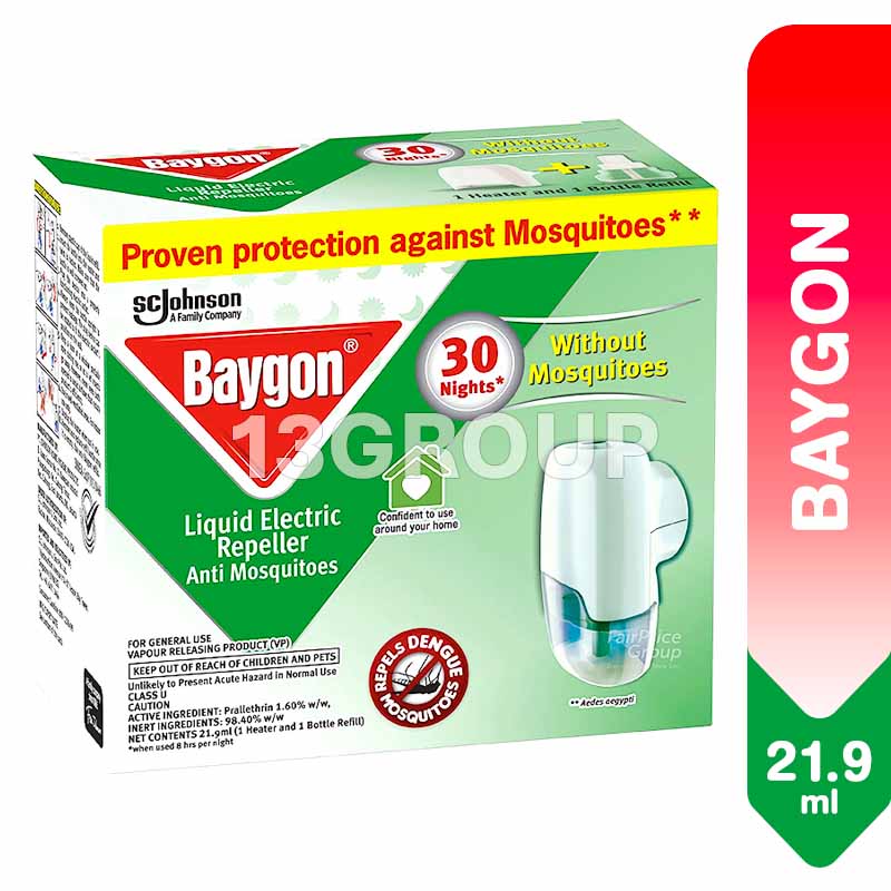 Baygon Liquid Electric Repeller (Set) Mosquito Repellent, 1s | Shopee ...