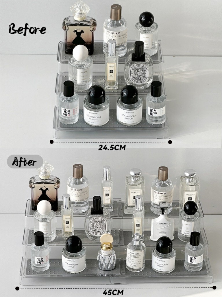 Scalable Perfume Organizer 3-layer Ladder Acrylic Perfume Display Rack ...
