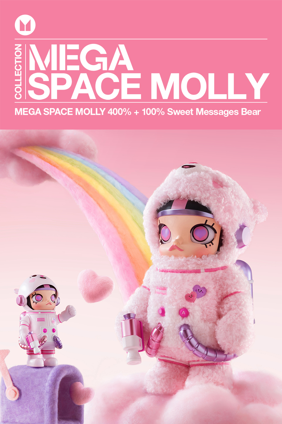 POP MART MEGA SPACE MOLLY 400%+100% Sweet Messages Bear | Shopee Singapore