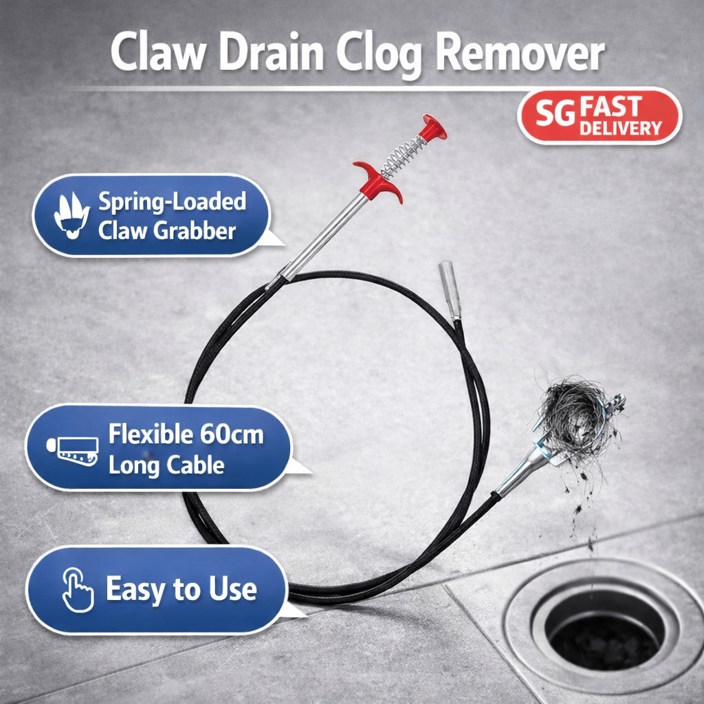 (FOREVER PREMIUM) 1.6M Flexible Four Claw Drain Spring Pipe Dredging ...